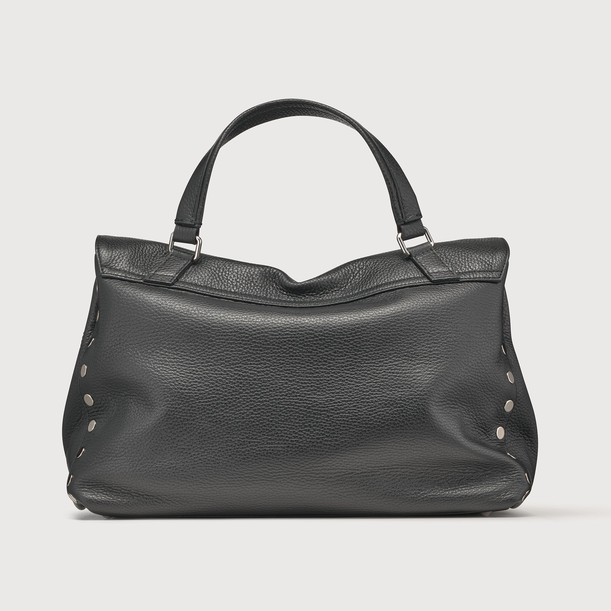 BORSA POSTINA® MEDIUM IN PELLE MARTELLATA BLACK NERO | Zanellato