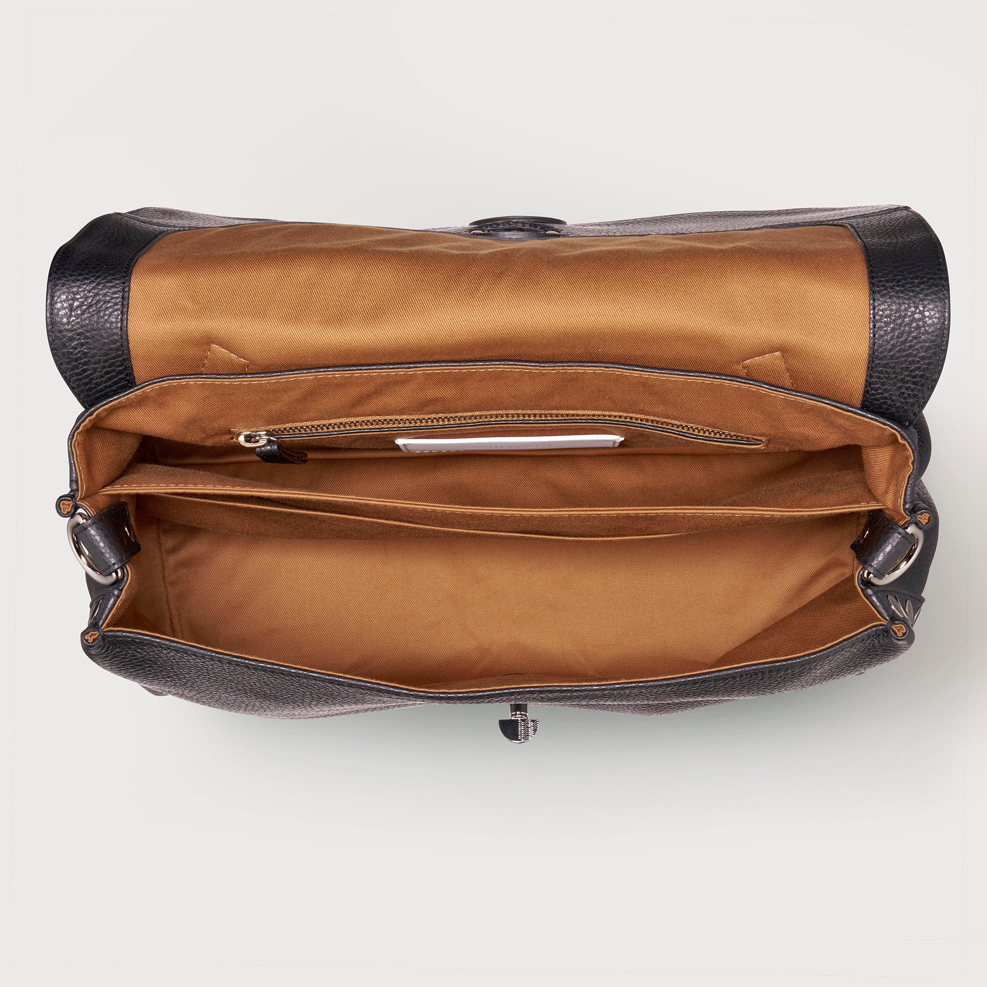 BORSA POSTINA® MEDIUM IN PELLE MARTELLATA BLACK NERO | Zanellato