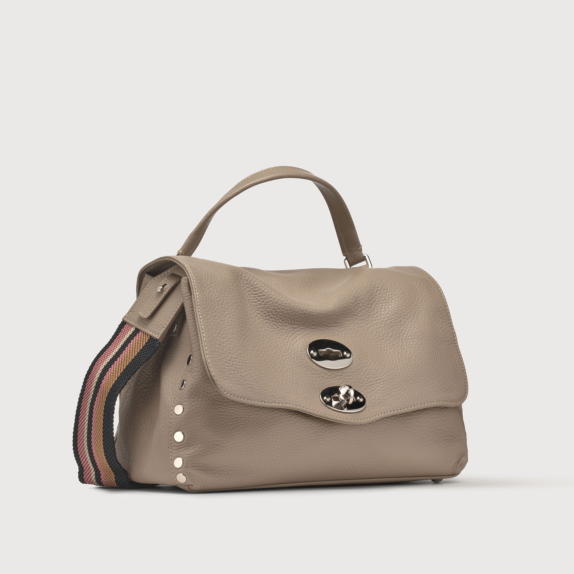 BORSA POSTINA® SMALL IN PELLE MARTELLATA CRETA | Zanellato
