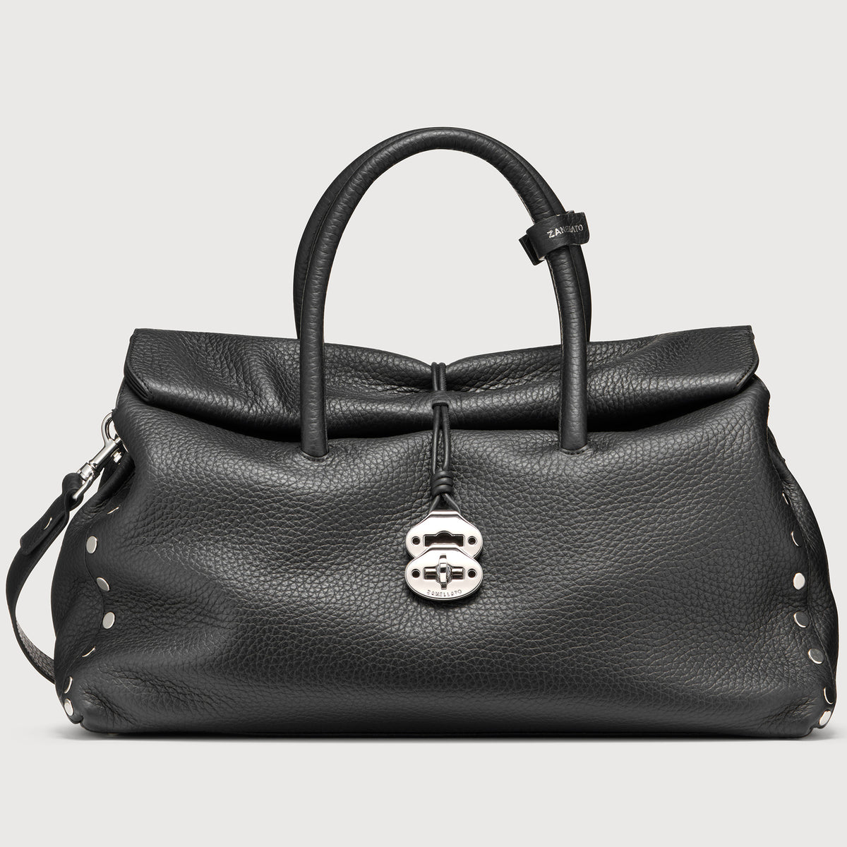 BORSA DOTTA® EXTRA LARGE IN PELLE MARTELLATA BLACK NERO | Zanellato